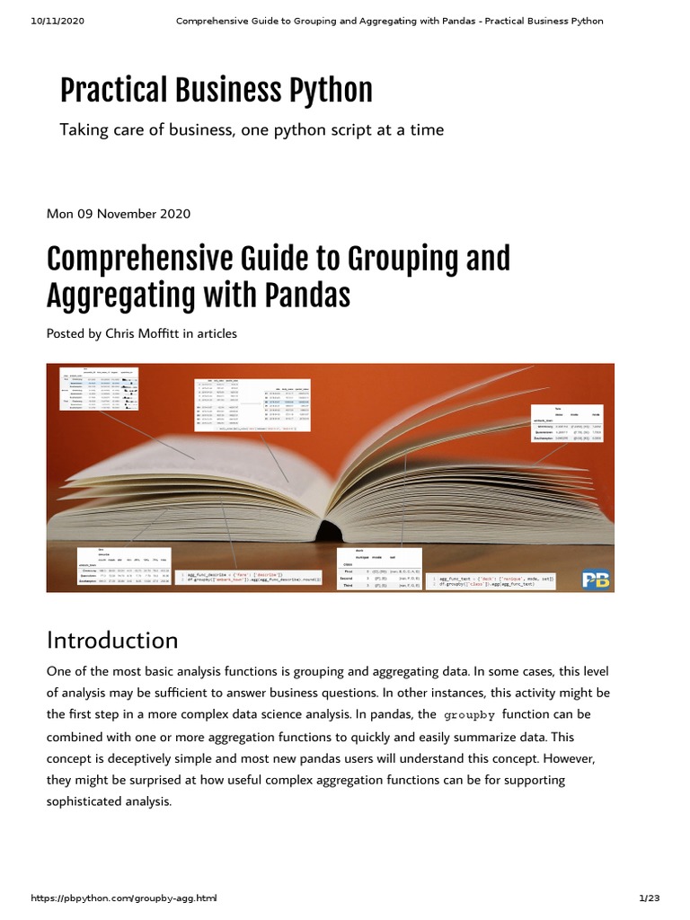 Comprehensive Guide To Grouping and Aggregating With Pandas - Practical Business Python | PDF ...
