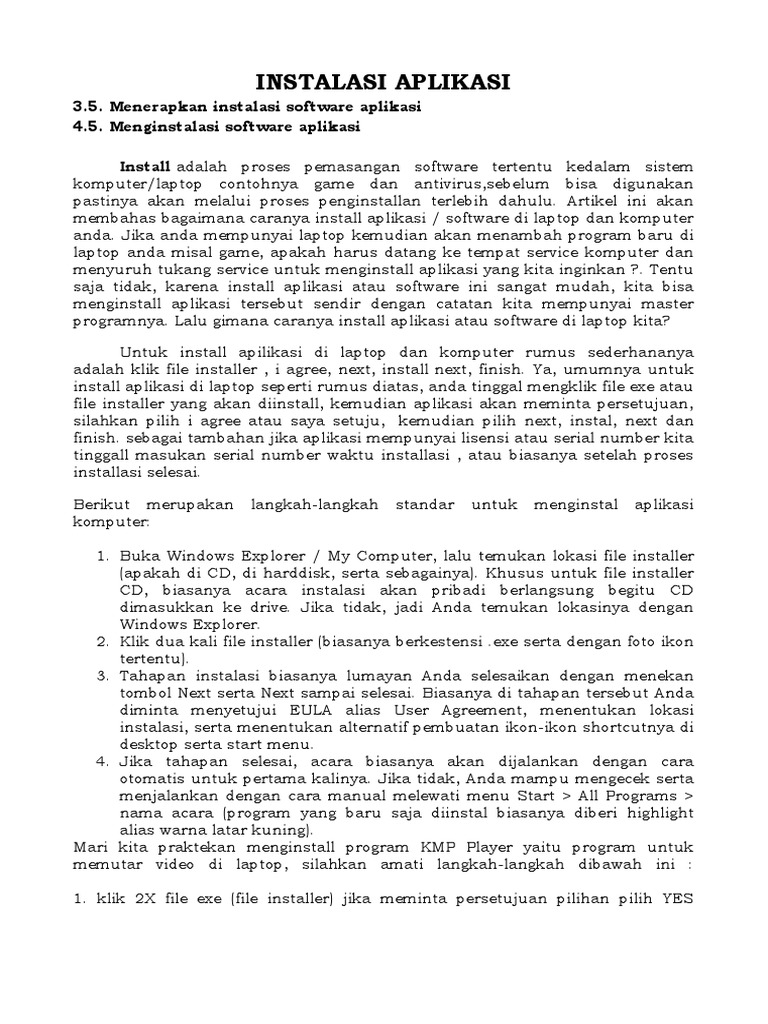 Modul Instalasi Aplikasi | PDF | Komputer