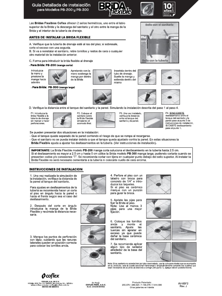 Brida Coflex PB-200 Instructivo | PDF
