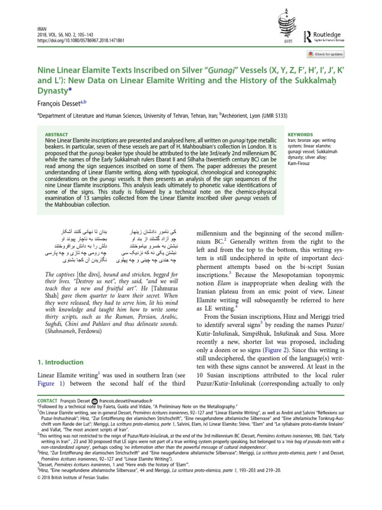 Nine Linear Elamite Texts Inscribed On S | PDF | Cuneiform | Writing