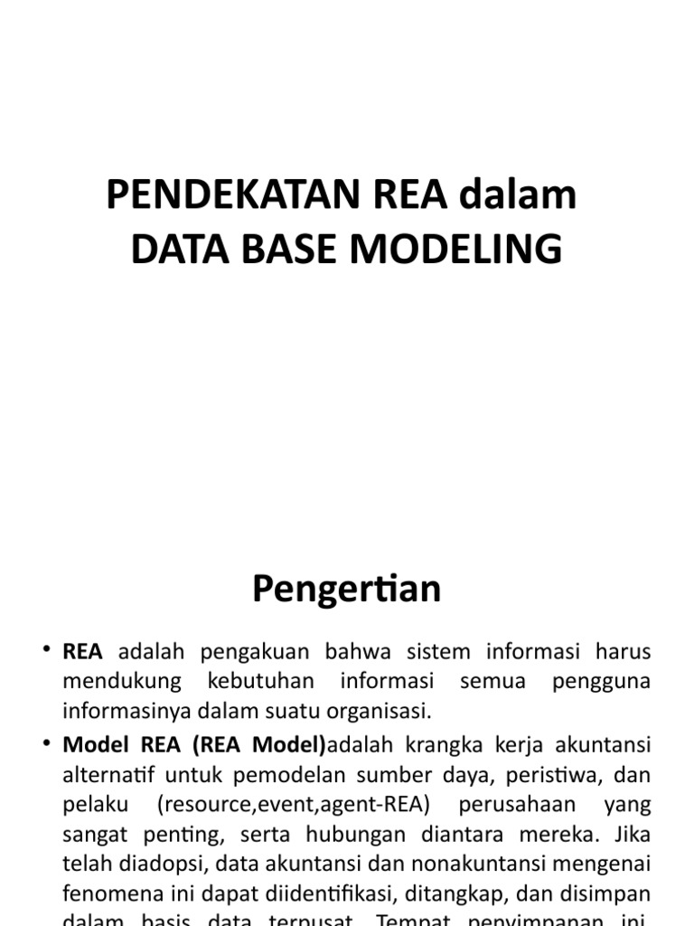 Pendekatan REA DLM Konsep Database Modeling | PDF | Pengelolaan ...