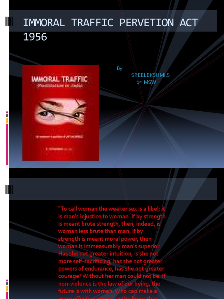 Immoral Traffic Prevention Act Overview | PDF | Violence | Human ...