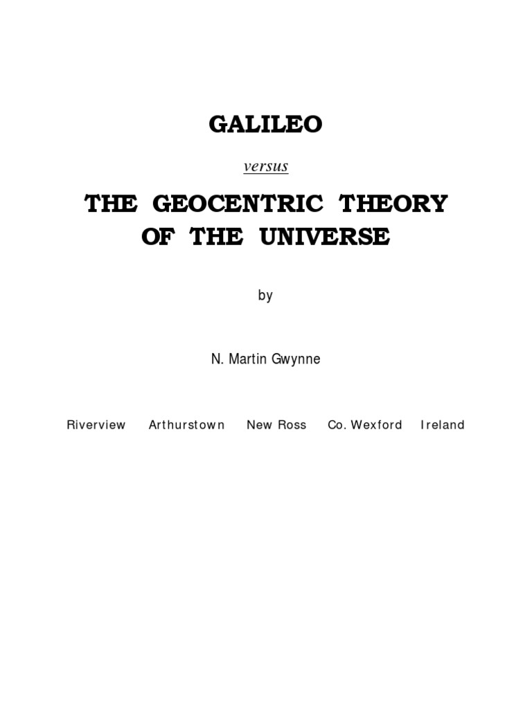 Galileo Versus The Geocentric Theory of The Universe | PDF ...