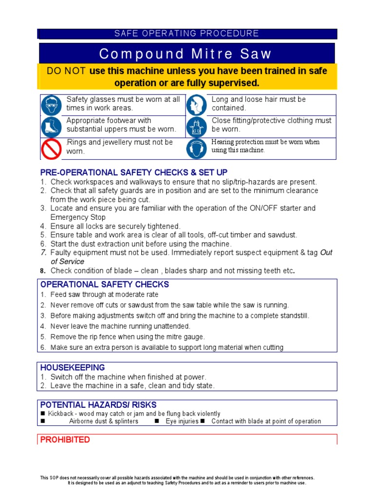 Mitre Saw | PDF | Occupational Safety And Health | Tools