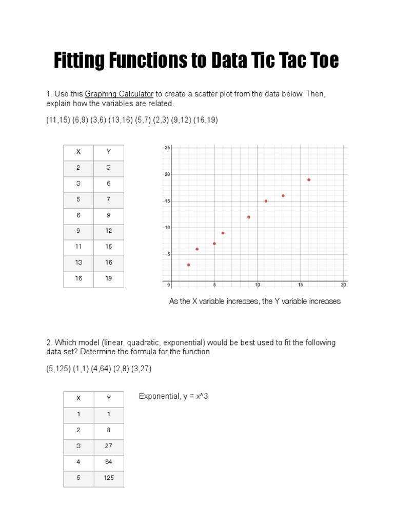 Tic Tac Toe Answers | PDF | Correlation And Dependence | Scatter Plot