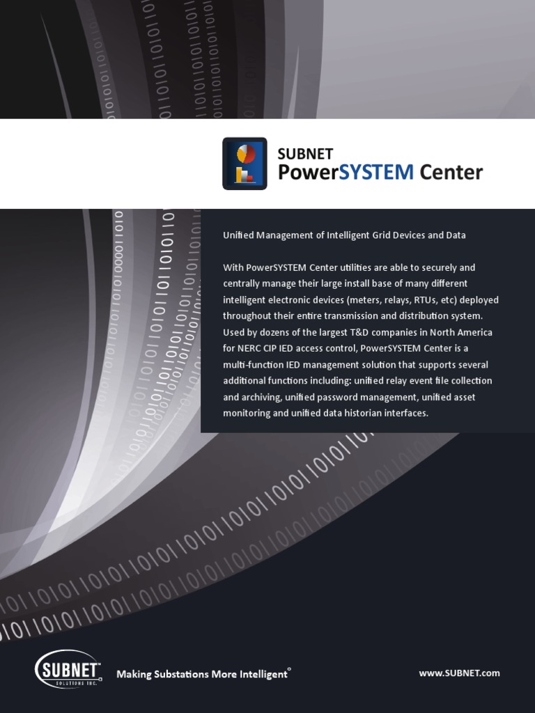 B11190 SUBNET PowerSYSTEM Center Brochure | PDF | Electrical Substation ...