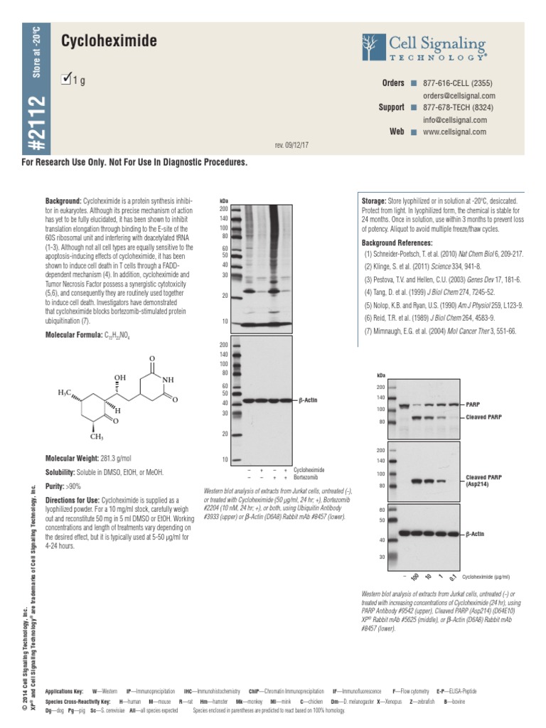 Cycloheximide: For Research Use Only. Not For Use in Diagnostic ...