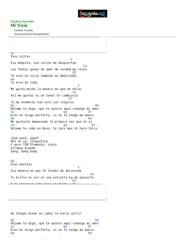 MI VICIO, Eslabon Armado - Acordes | PDF