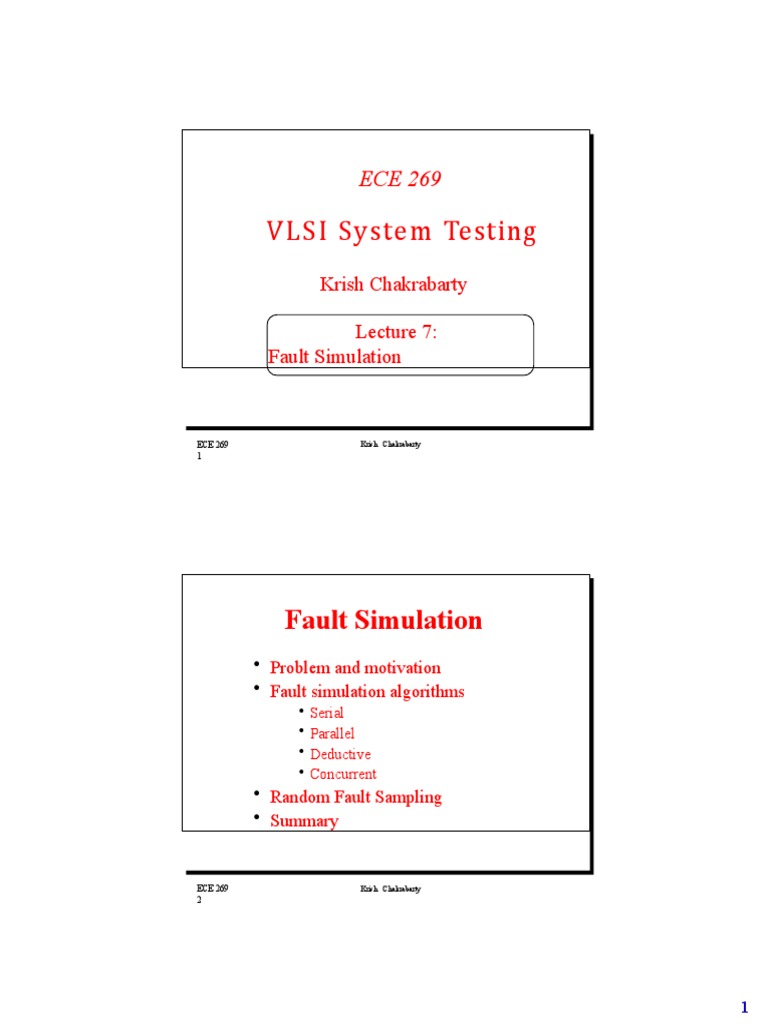 VLSI System Testing: Fault Simulation | Download Free PDF | Electronic ...