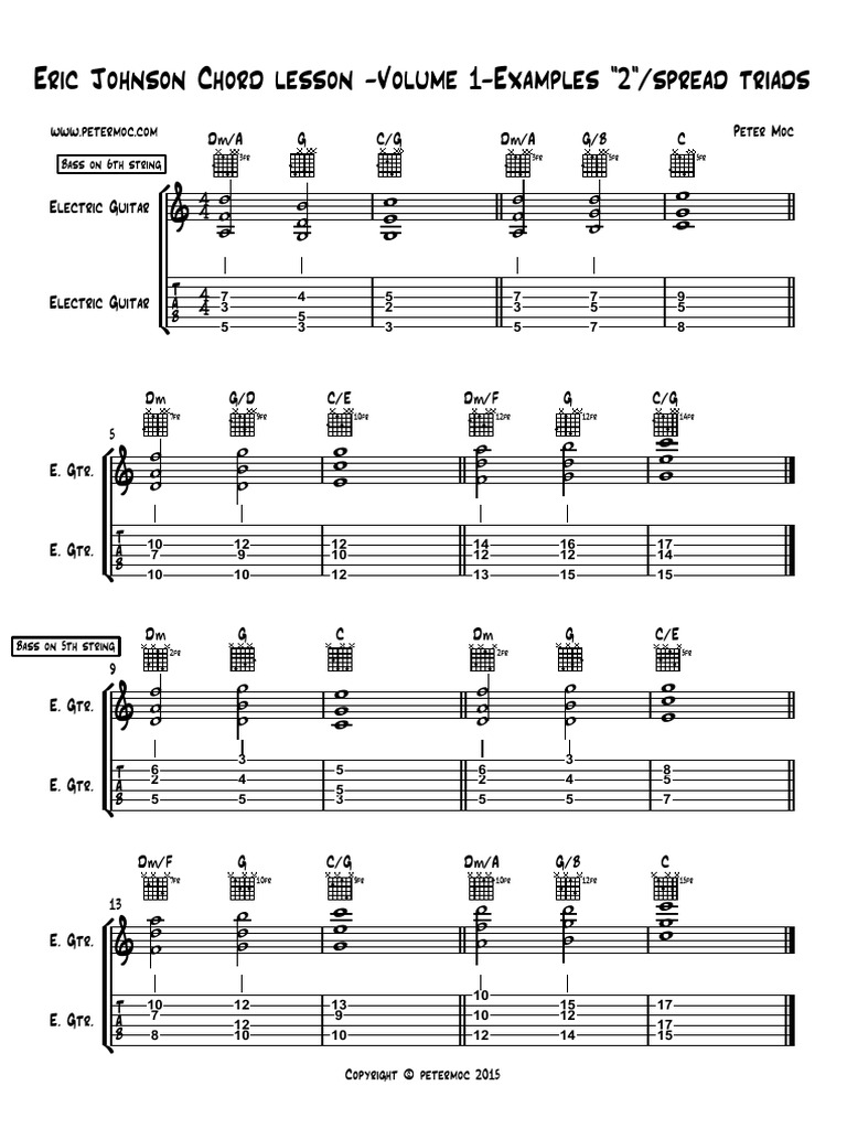 Eric Johnson Chord Lesson - Volume 1-Examples 2-Spread Triads - Full ...