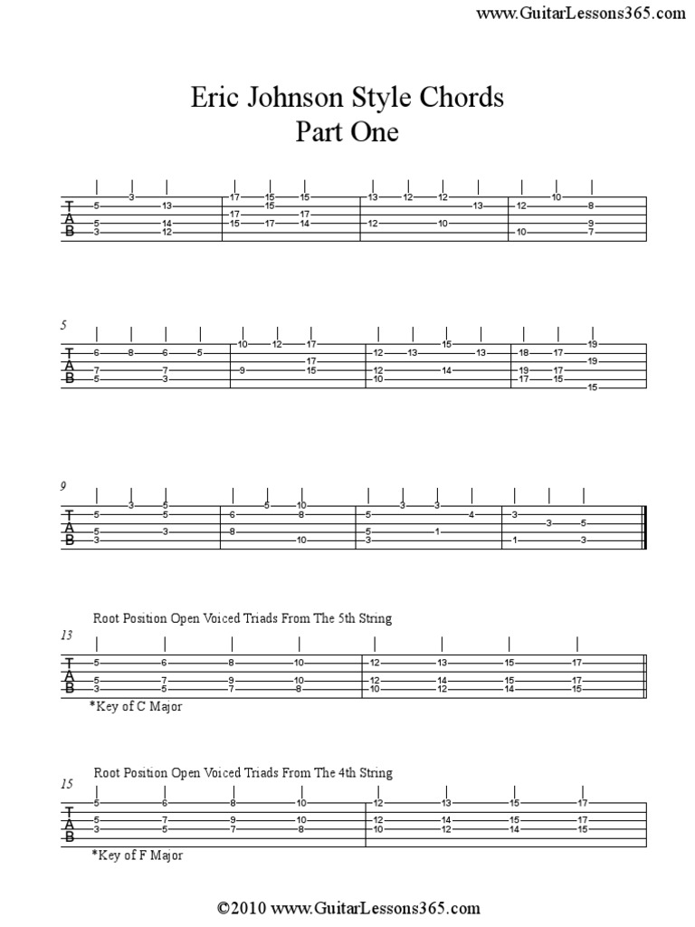 Eric Johnson Chords Pt1 | PDF | Harmony | Melody
