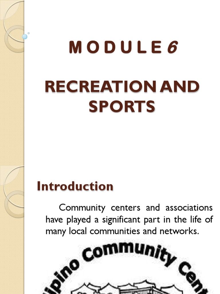 Module 6 Recreation And Sports Pdf Recreation Sports