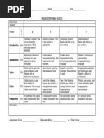 Mock Interview Rubric 1 | PDF | Question | Interview