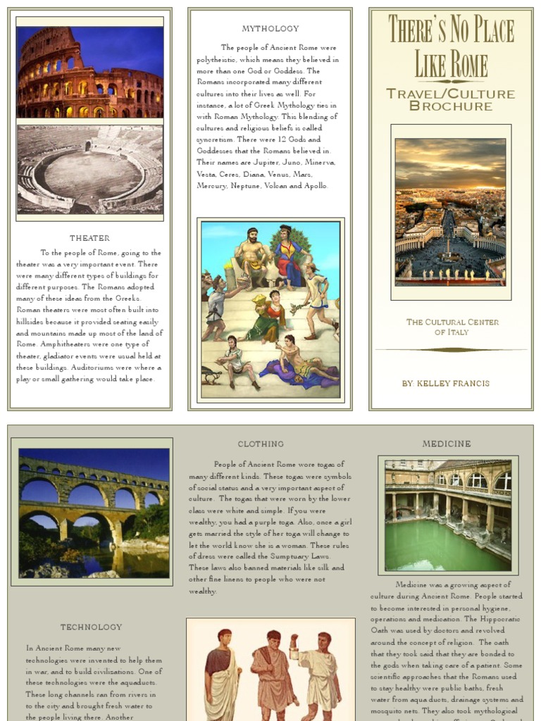 Rome: Culture and History Brochure | PDF | Roman Mythology | Ancient Rome