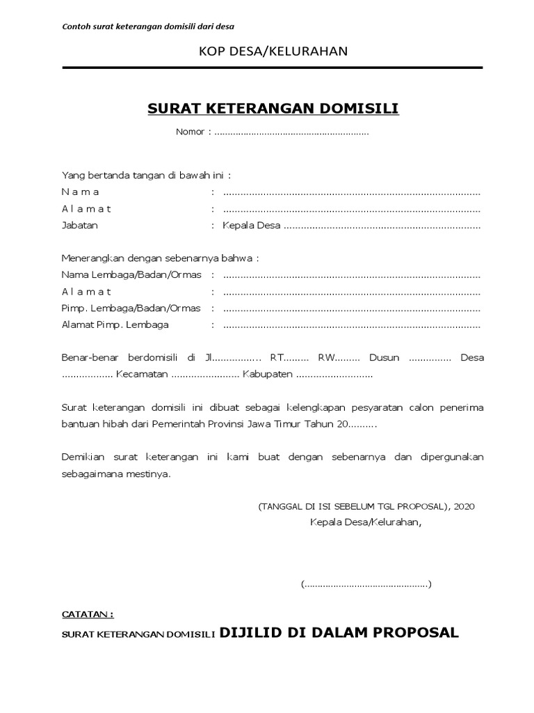 !!contoh SuKet Domisili | PDF