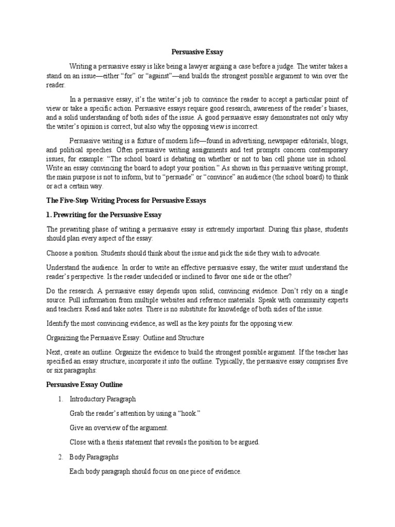 Persuasive Essay | PDF | Essays | Writers