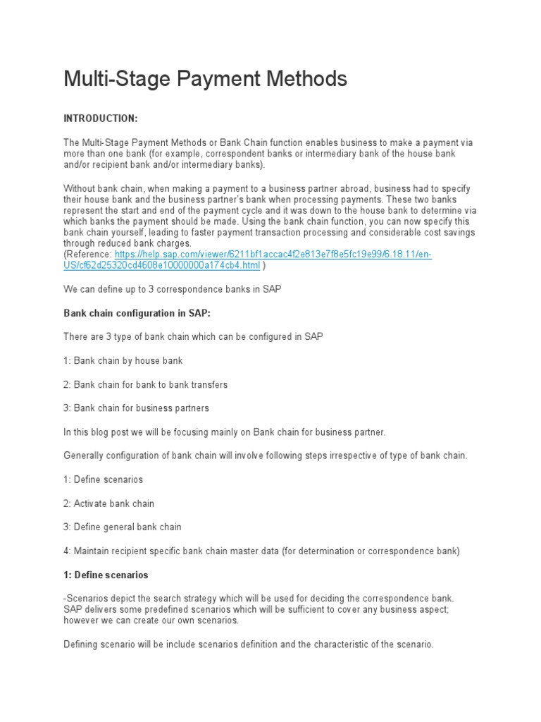 Multi-Stage Payment Methods | PDF | Payments | Banks