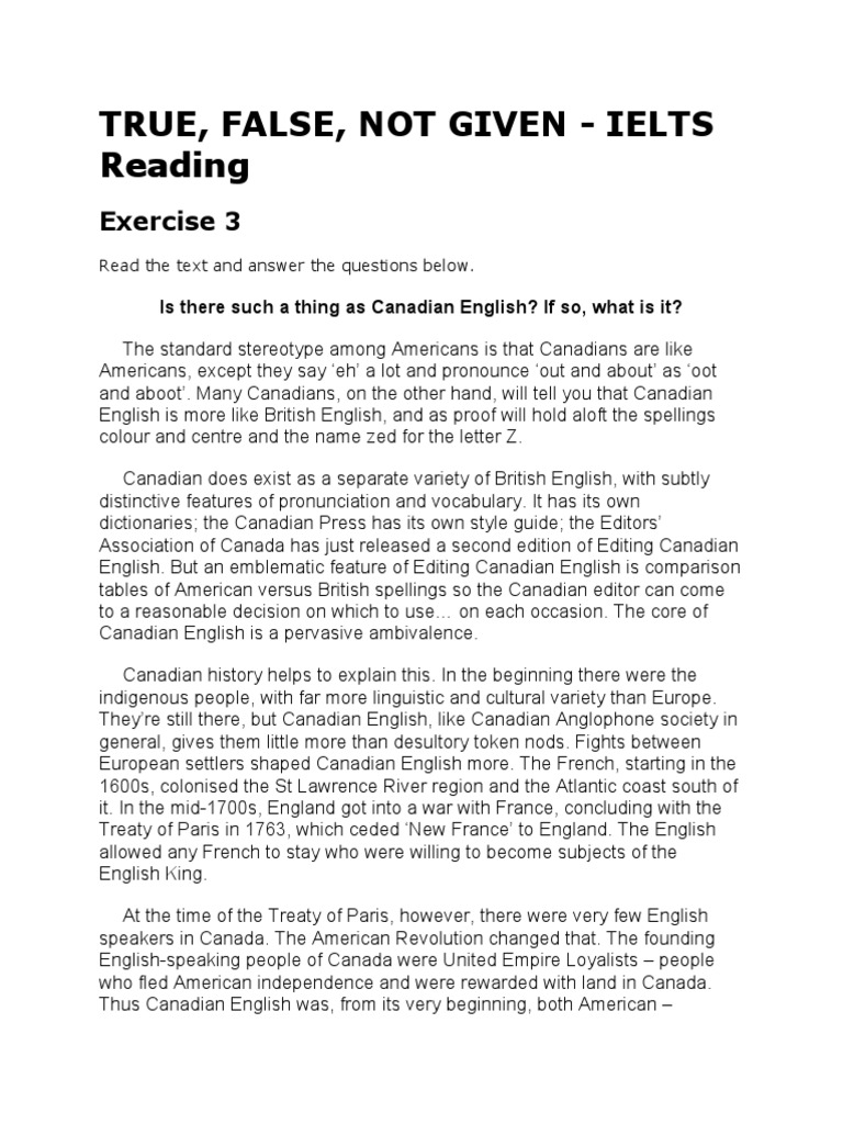 True, False, Not Given - Ielts Reading: Exercise 3 | PDF | Coral Reef ...