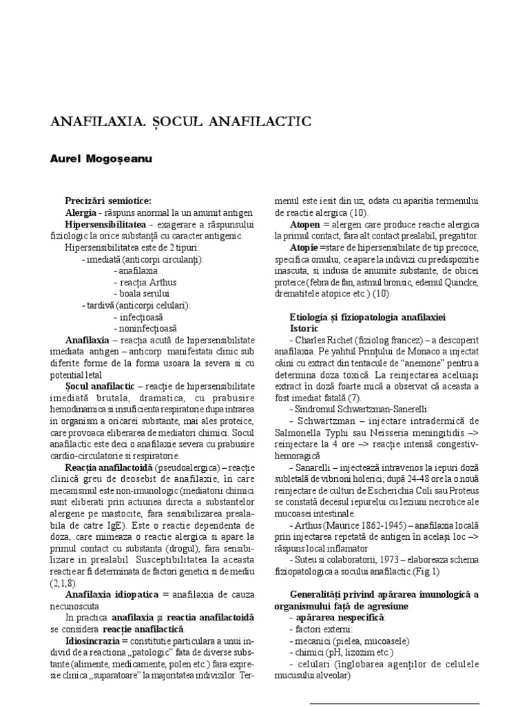 Anafilaxia - Socul Anafilactic | PDF
