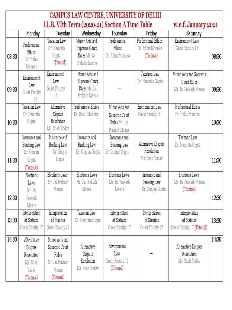 3rd Year Section Wise Time Table | PDF | Public Sphere | Social ...