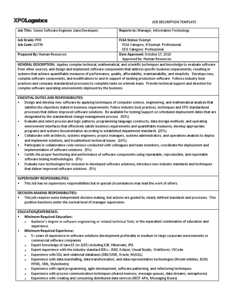 JD - Java Developer | PDF | Software | Computer Science