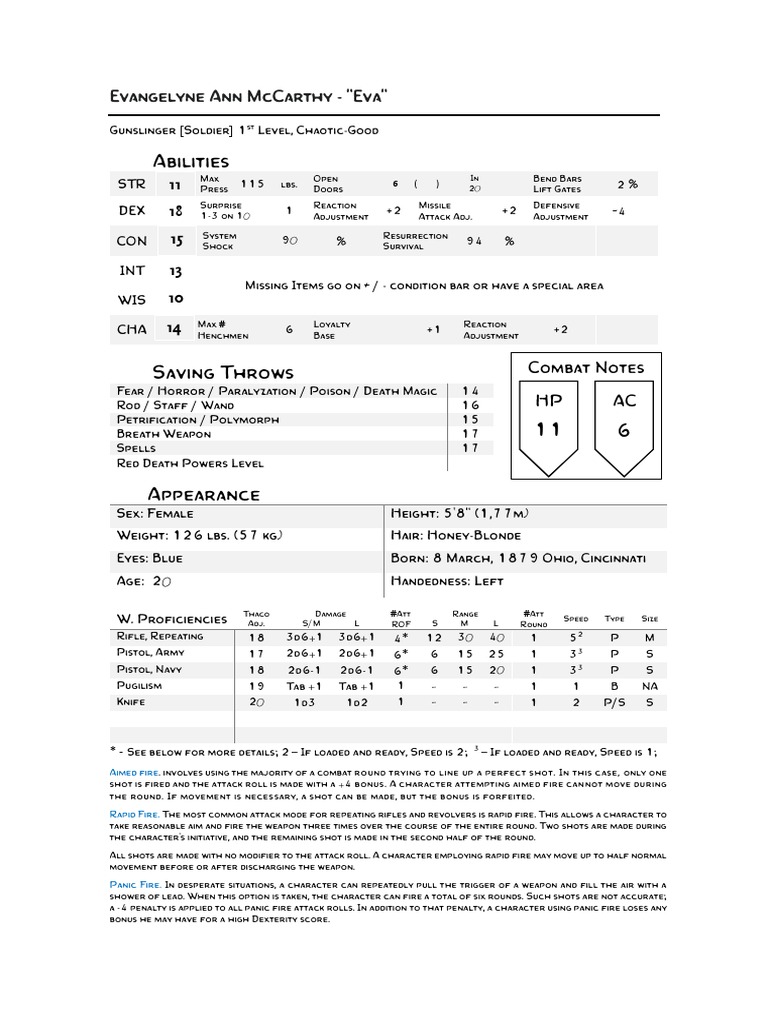 Gunslinger Sheet v2 | PDF | Hunting | Revolver