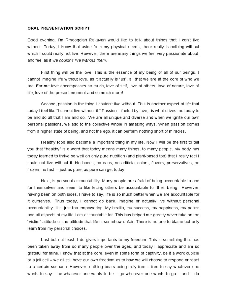 Oral Presentation's Script | PDF | Love | Philosophical Theories