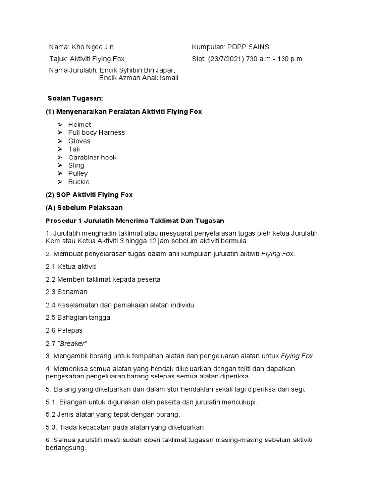 Flying Fox KNJ | PDF