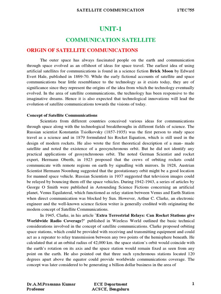 Sattelite Communications NOTES | PDF | Communications Satellite | Apsis