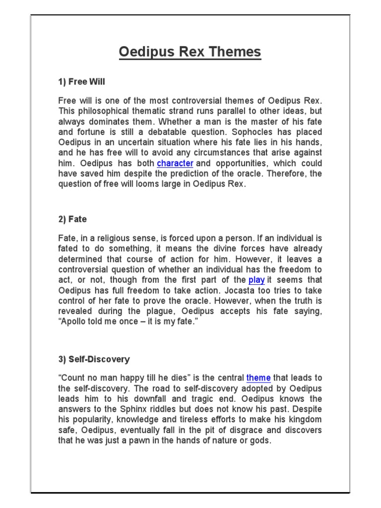Oedipus Rex Themes | PDF