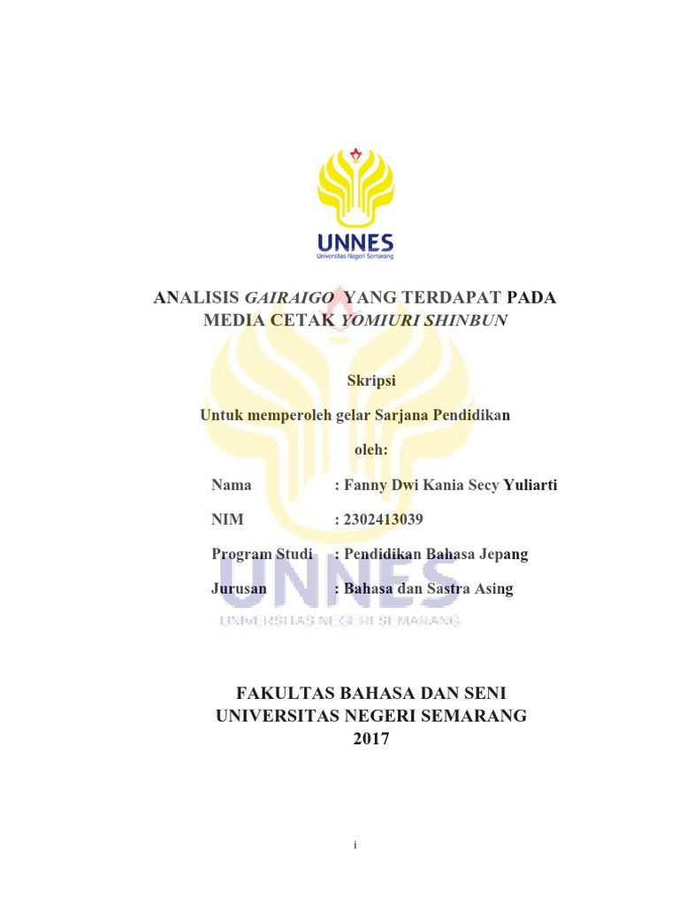 Analisis Gairaigo Yang Terdapat Pada Media Cetak Yomiuri Shinbun | PDF