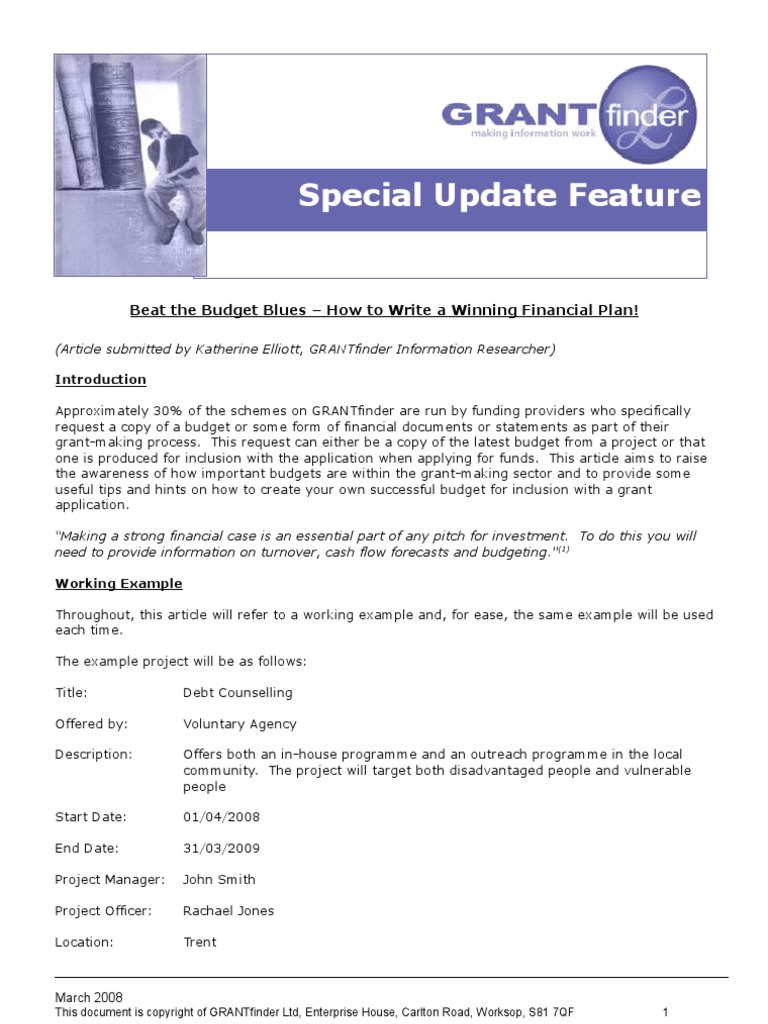 Special Update Feature: Beat The Budget Blues - How To Write A Winning ...