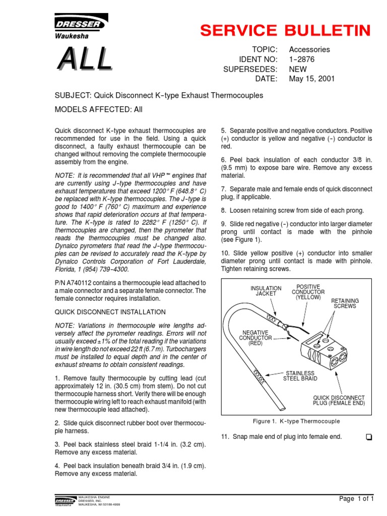 K-Type Quick Disconnect Thermocouples | PDF | Thermocouple | Electrical ...