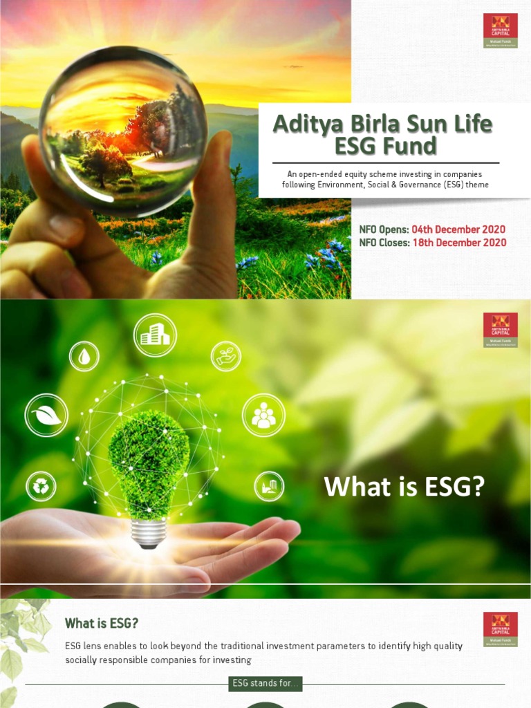 ABSL ESG Fund - Presentation | PDF | Asset Allocation | Sustainability