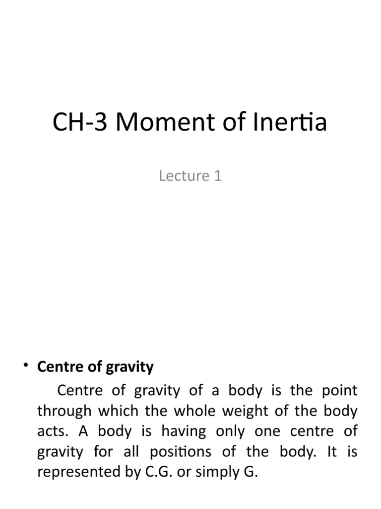 CH-3 Moment of Inertia | PDF | Center Of Mass | Cartesian Coordinate System