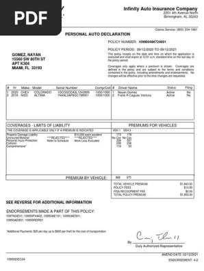 Infinity Auto Insurance Payment