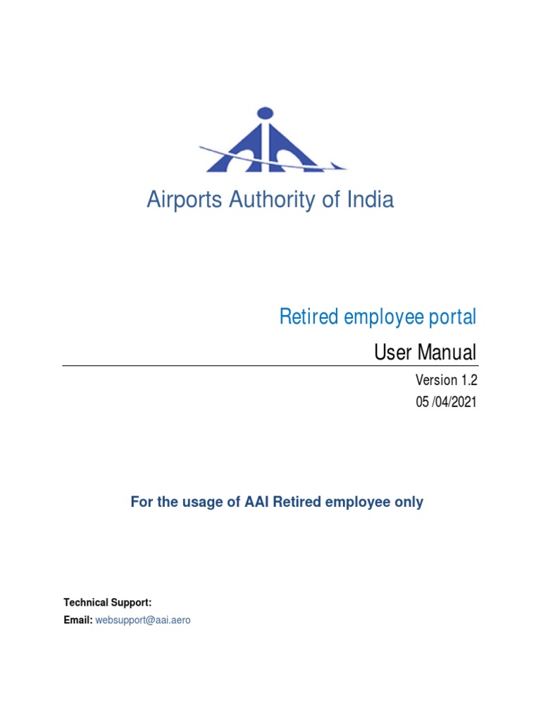 AAI Retired Employee Portal User Manual | PDF | Invoice | Business