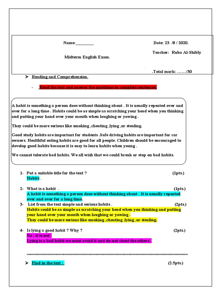 Midterm E | PDF | Grammar | Syntax