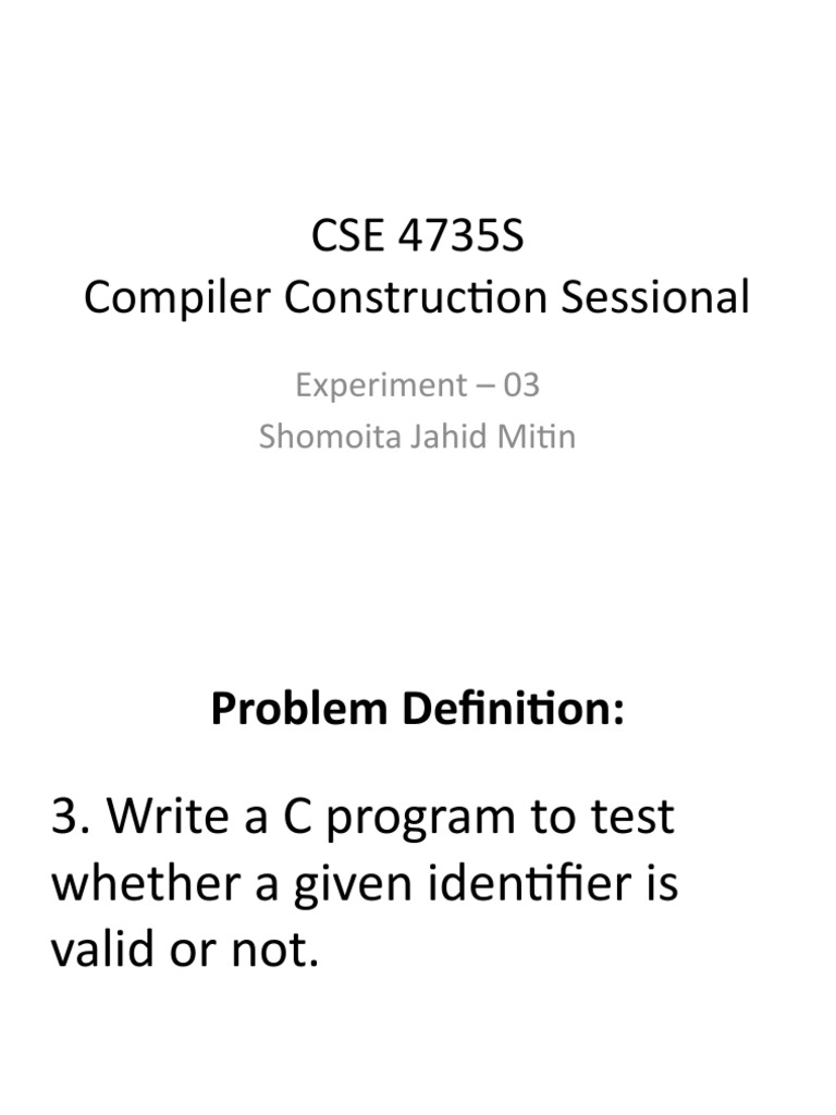 Compiler Construction Lab Manual | PDF