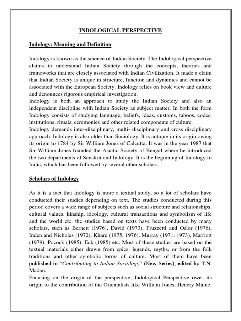 Ge Sem - 4 - Indological Perspective - G S Ghurey | PDF | Caste | Indology