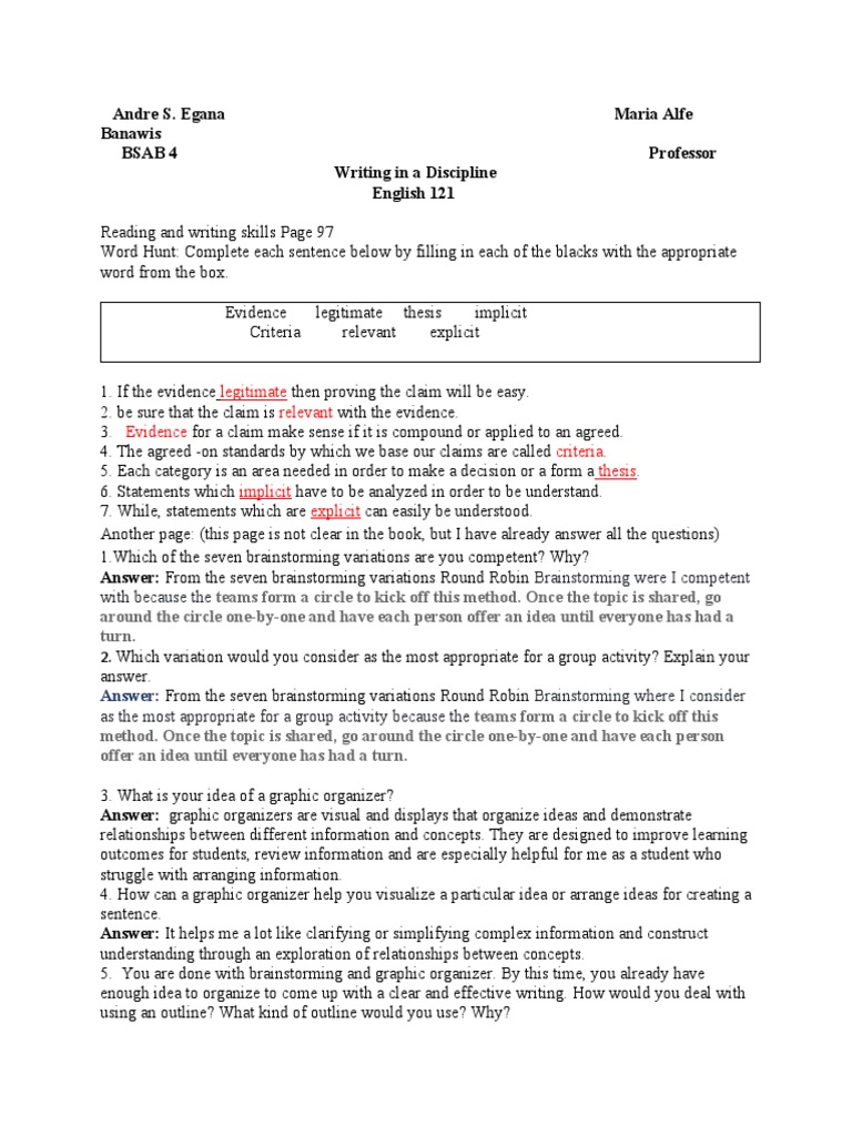 Legitimate Relevant - Evidence Criteria Thesis Implicit Explicit | PDF ...