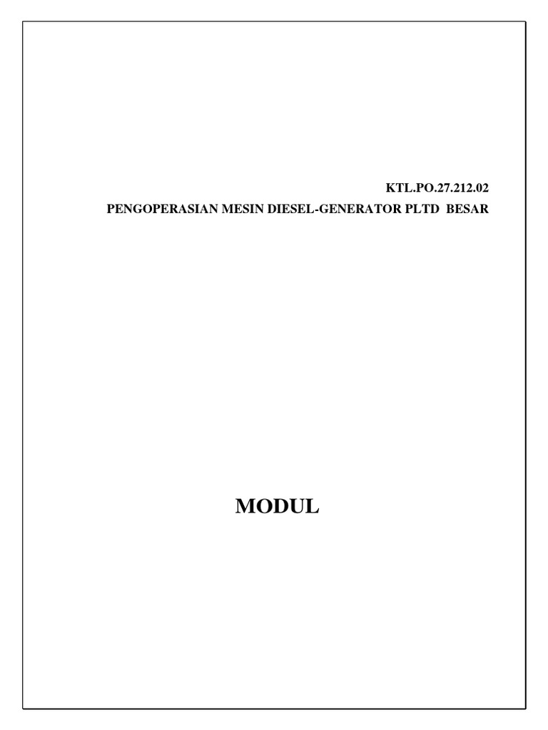 Mengoperasikan Mesin Diesel Generator PLTD Besar | PDF