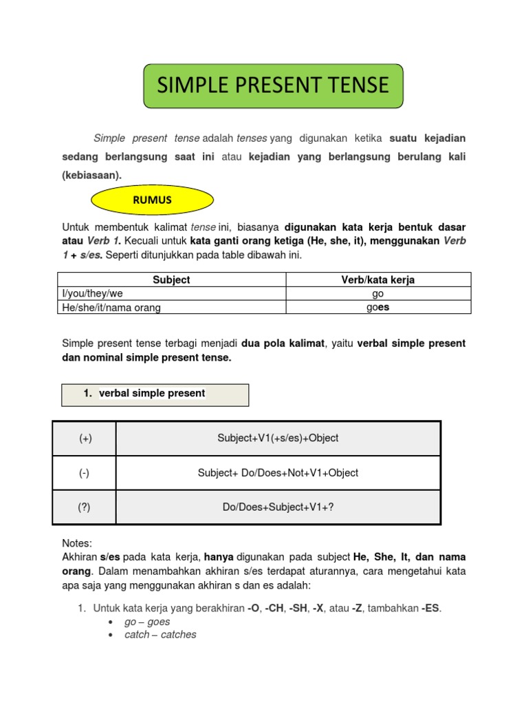 Simple Present Tense | PDF | Seni & Disiplin Bahasa