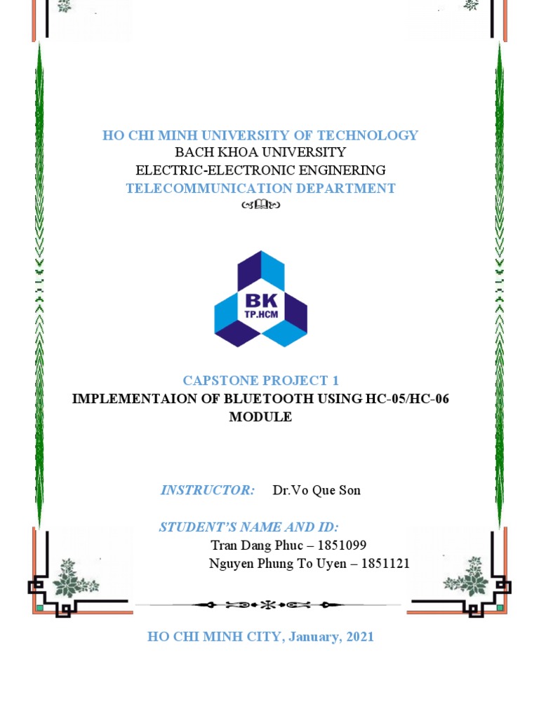 Capstone Project 1 | PDF | Arduino | Bluetooth