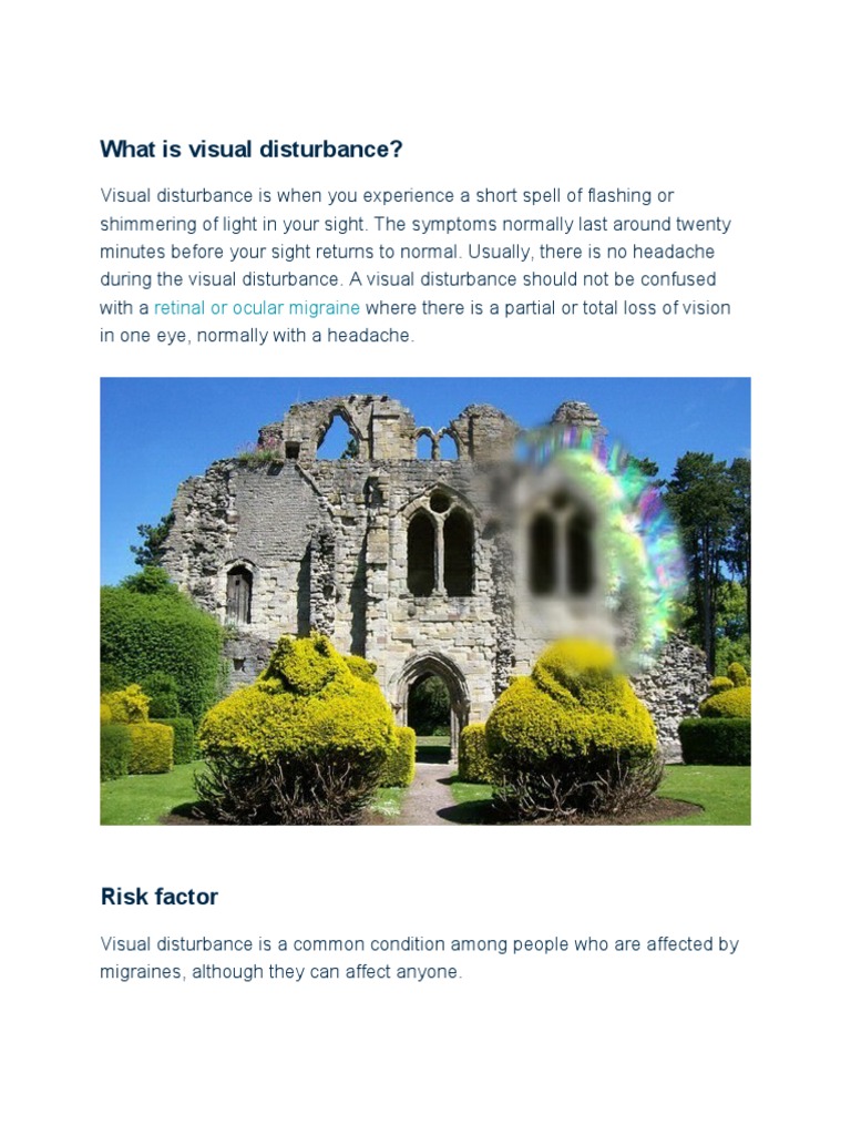 What Is Visual Disturbance?: Retinal or Ocular Migraine | PDF | Visual ...