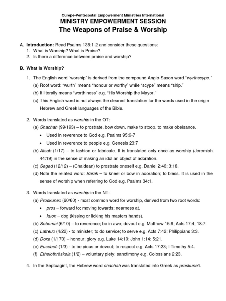 Praise & Worship (Part 1) | PDF | Worship | Psalms