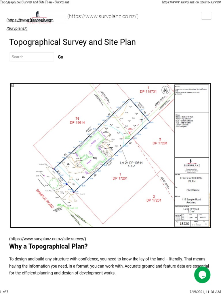 Topographical Survey and Site Plan - Survplanz | PDF | Topography ...