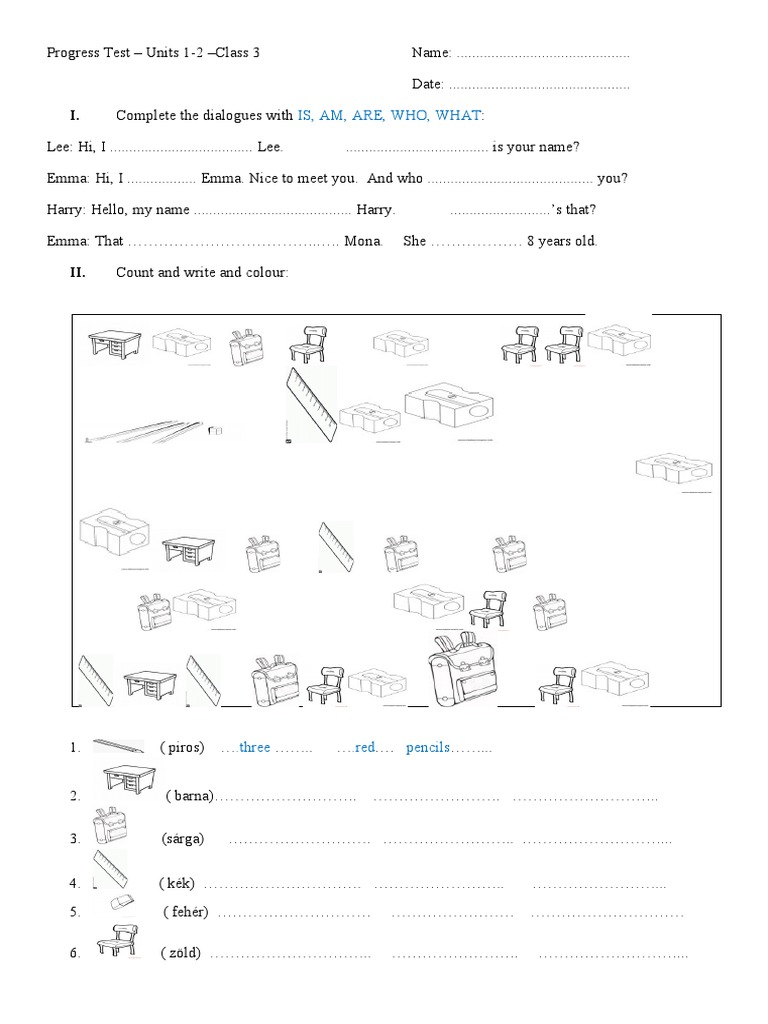 Progress Test Unit 1,2!! | PDF
