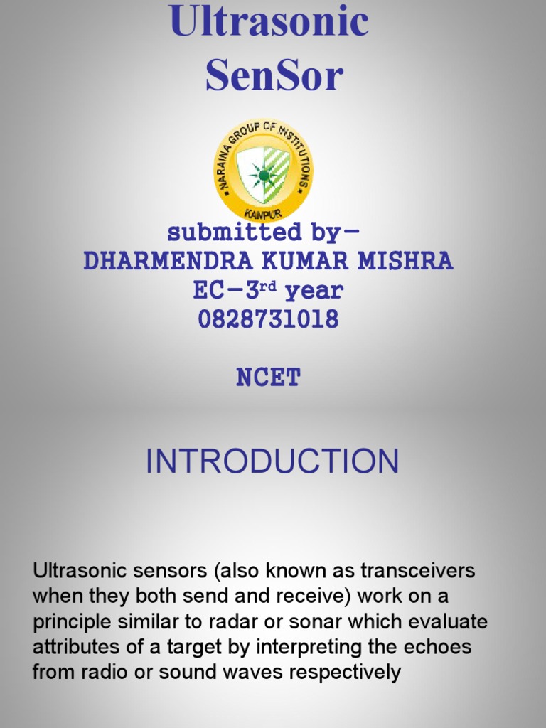 Ultrasonic Sensor | PDF