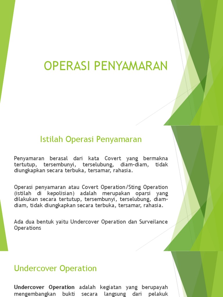 Operasi Penyamaran: Taktik dan Tujuan | PDF